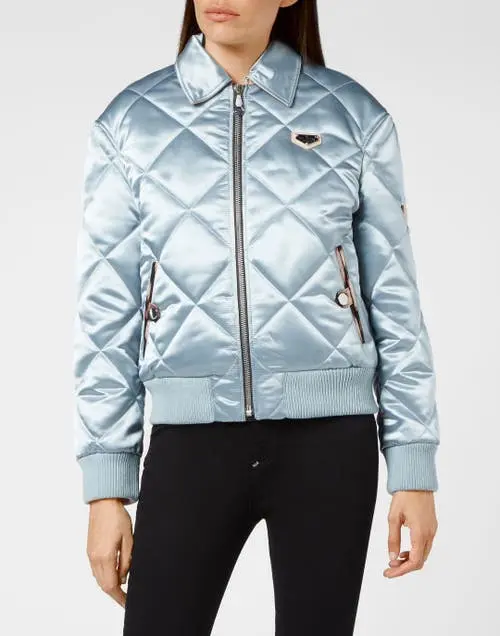 Philipp Plein Nylon Quilted Bomber Iconic Plein