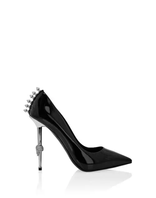 Philipp Plein Patent Leather Decollete Hi-heels Studs
