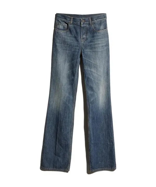 Gucci Cotton Denim Pants With Embroidery - Blue