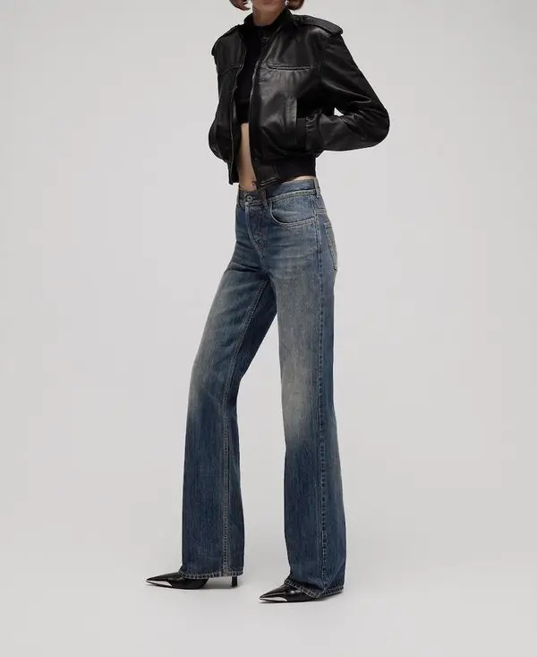 Gucci Cotton Denim Pants With Embroidery