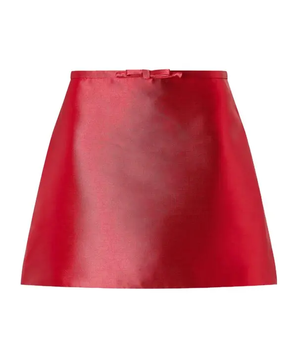 Simkhai Viana Bow-detail Mini Skirt - Red