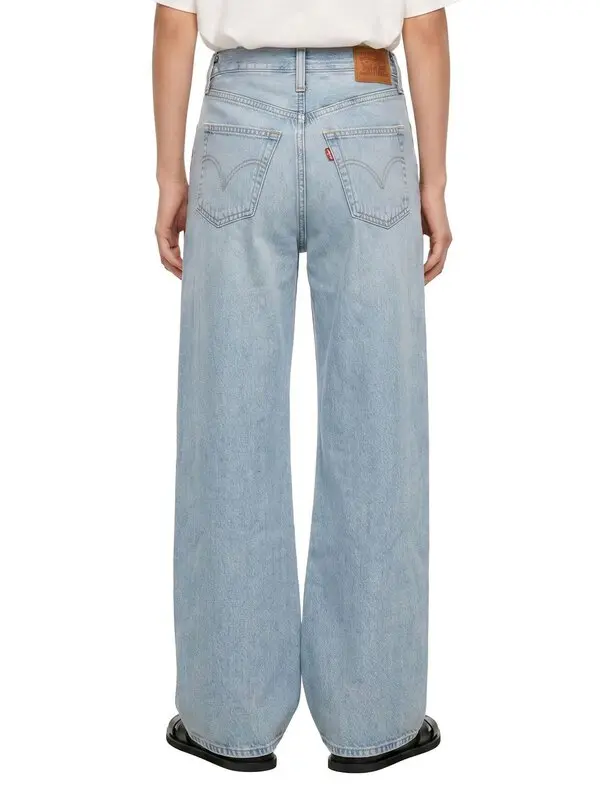 LEVI'S Ribcage Distressed Wide-leg Jeans