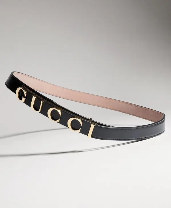 Gucci Thin Belt With Logo Buckle