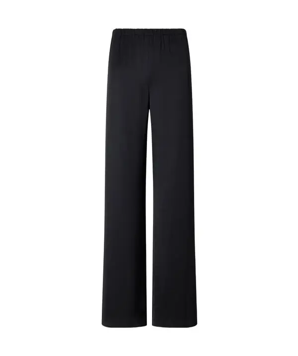 Simkhai Roni Satin Wide-leg Casual Trousers - Black