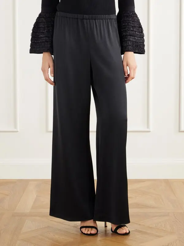 Simkhai Roni Satin Wide-leg Casual Trousers