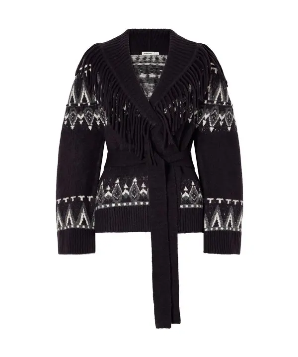 Simkhai Anaise Souffel Island Wool-blend Cardigan - Dark Gray