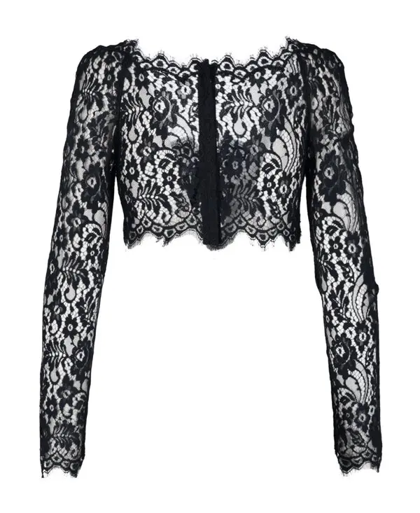 Dolce & Gabbana Dolce Gabbana Long-sleeved Cropped Lace Blouse