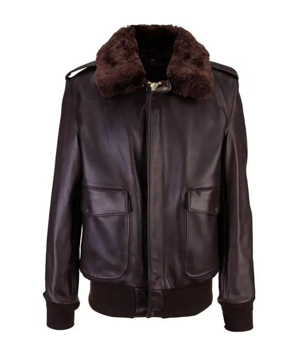 SCHOTT Faux-fur Collar Jacket