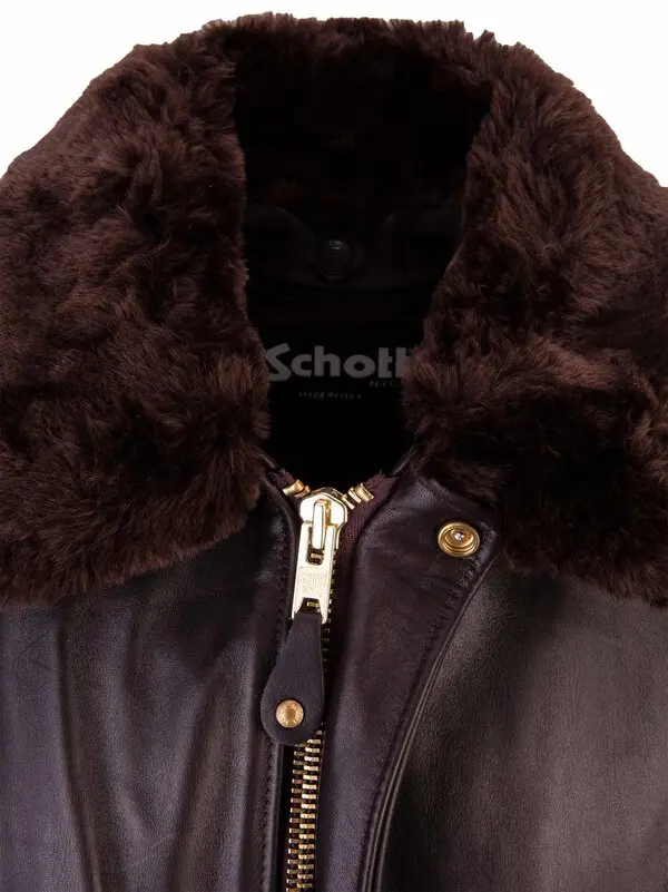 SCHOTT Faux-fur Collar Jacket