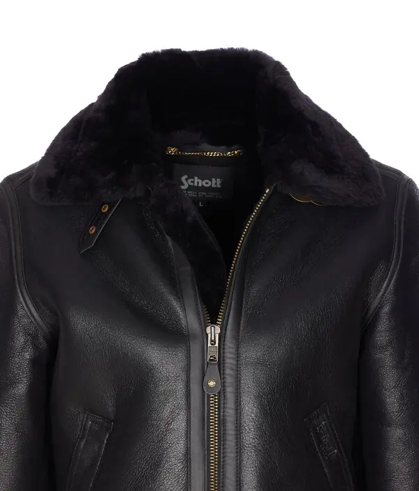 SCHOTT Shearling Leather Coat