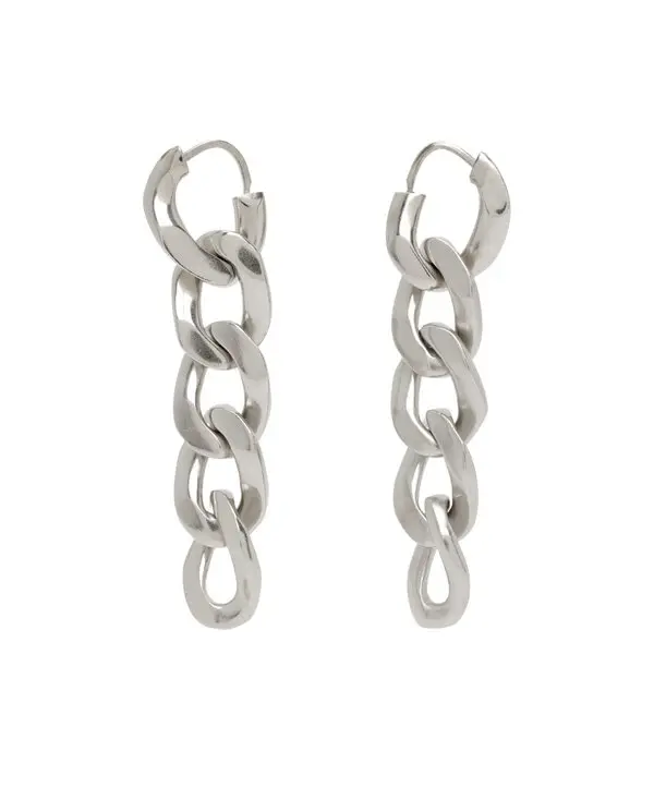 MAISON MARGIELA Curb-chain Detailed Drop Earrings - Gray