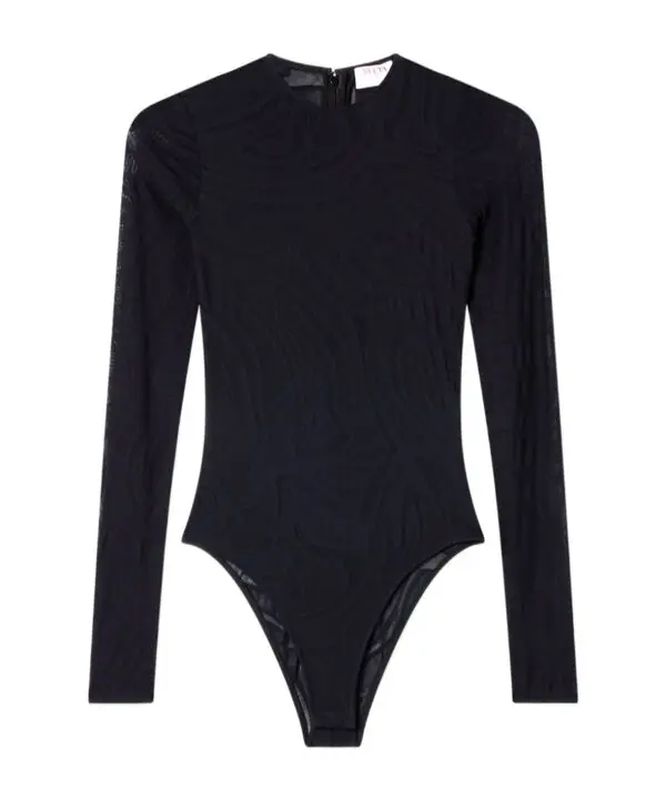 Emilio Pucci Marmo-pattern Long-sleeve Bodysuit - Black