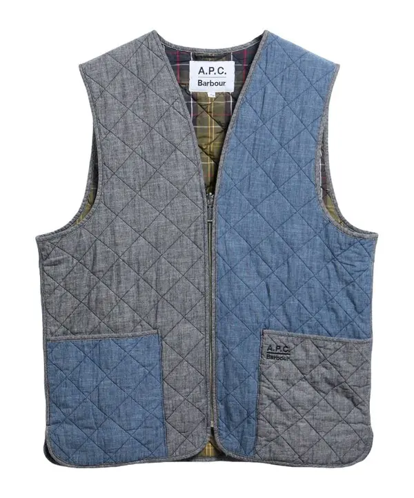 Barbour Diamond-patterned Crochet V-neck Vest - Gray