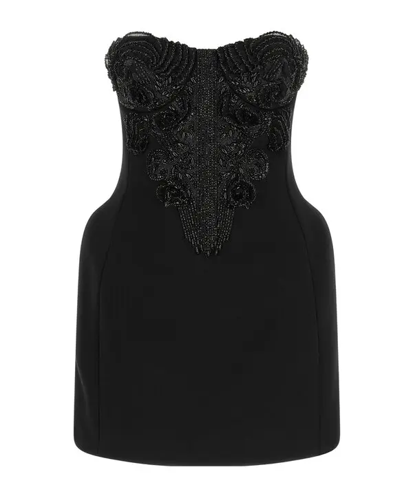 Elisabetta Franchi Embellished Corset Mini Dress - Black