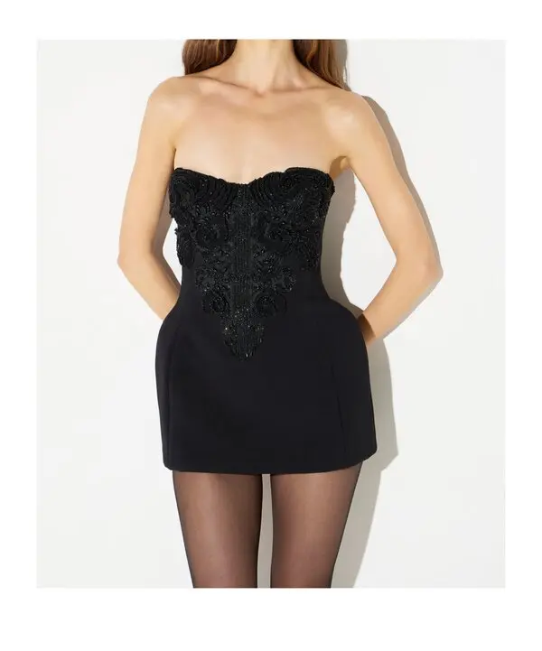 Elisabetta Franchi Embellished Corset Mini Dress