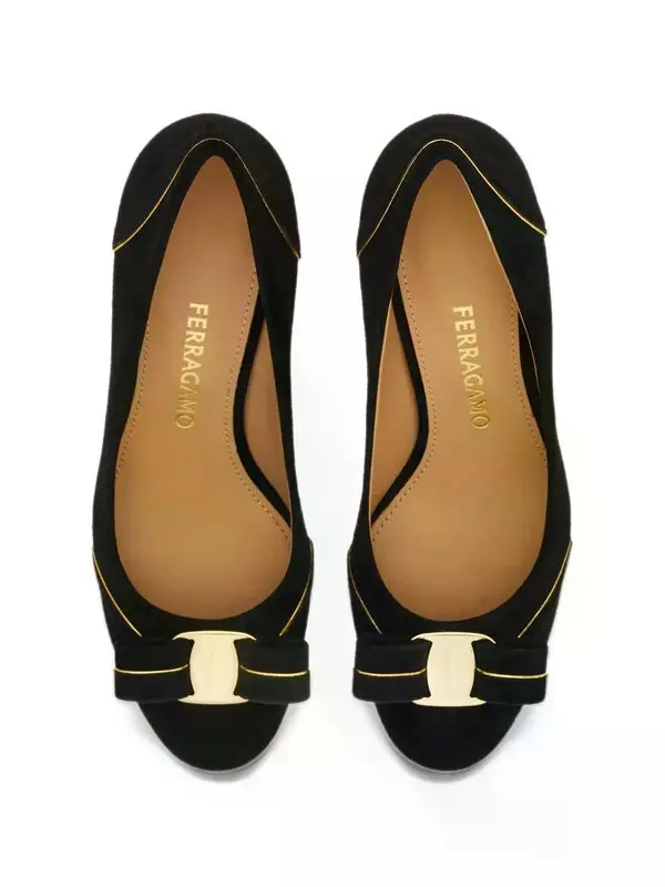 FERRAGAMO Vara Bow Pumps With Piping Detail