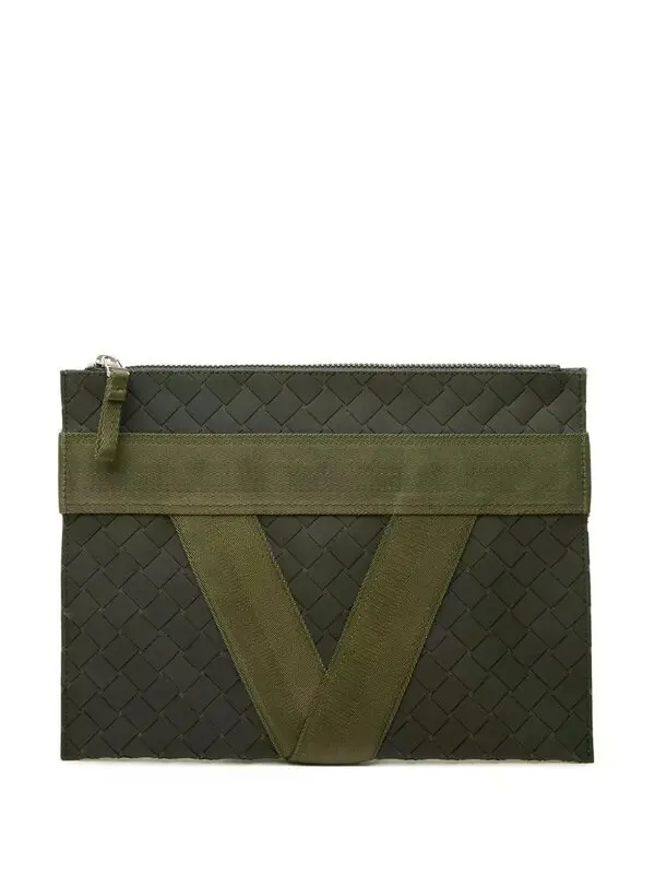 Bottega Veneta 2012-2026 Rubber Intreccio Buffer Clutch Bag - Green