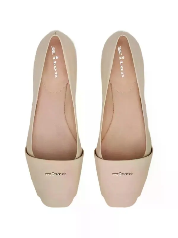 Kiton Logo-plaque Leather Ballet Flats