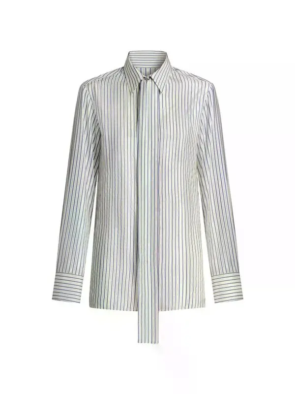 Kiton Striped Tie-detail Shirt