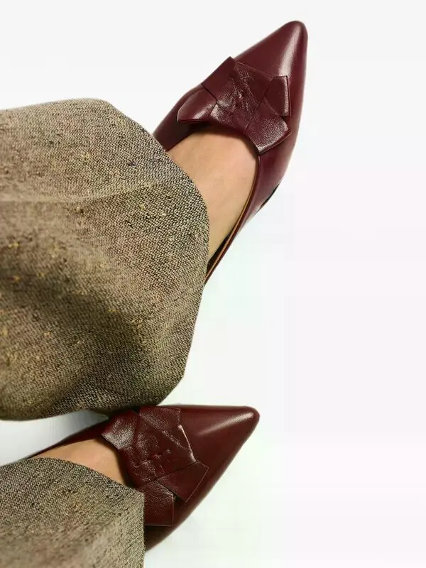 Kiton Bow-detail Pointed-toe Ballet Flats