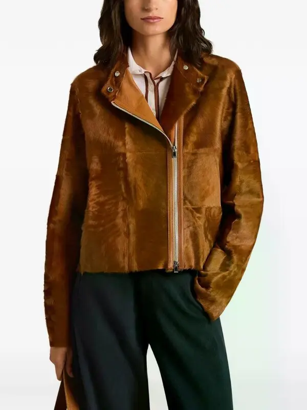 Kiton Asymmetric Lamb Fur Jacket