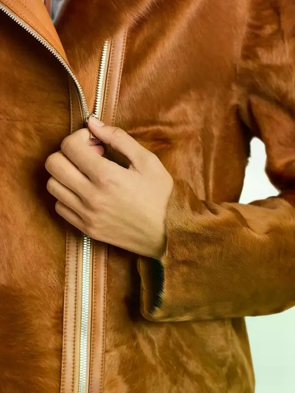 Kiton Asymmetric Lamb Fur Jacket