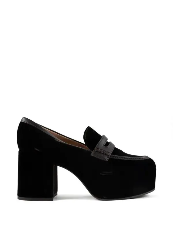GIANVITO ROSSI Platform Velvet Pumps - Brown