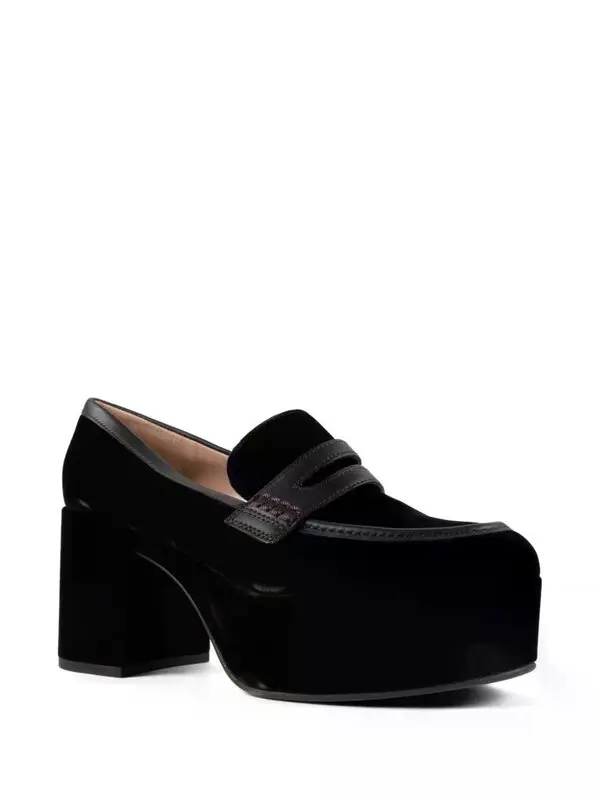 GIANVITO ROSSI Platform Velvet Pumps - Brown