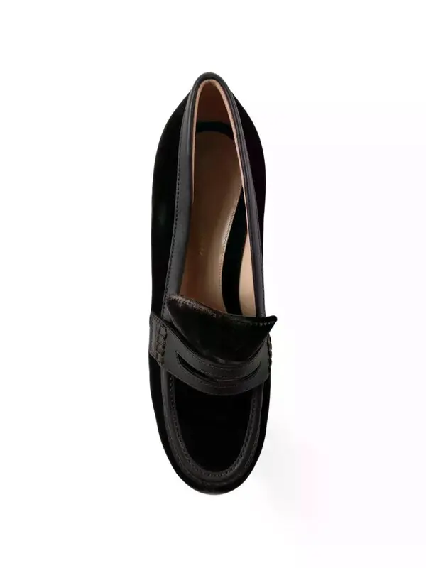 GIANVITO ROSSI Platform Velvet Pumps - Brown