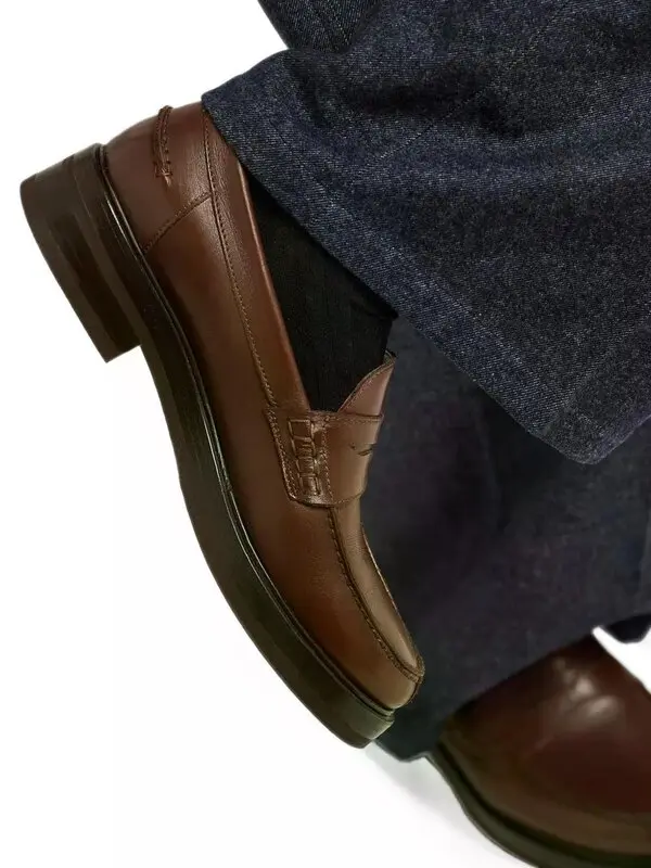 Kiton Penny-slot Leather Loafers
