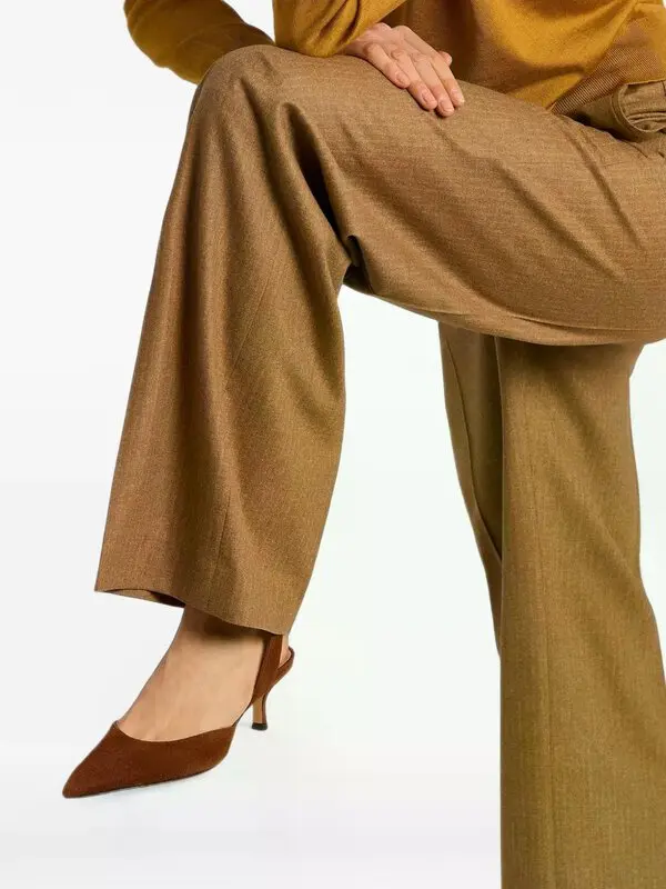Kiton Suede Pointed-toe Slingback Pumps