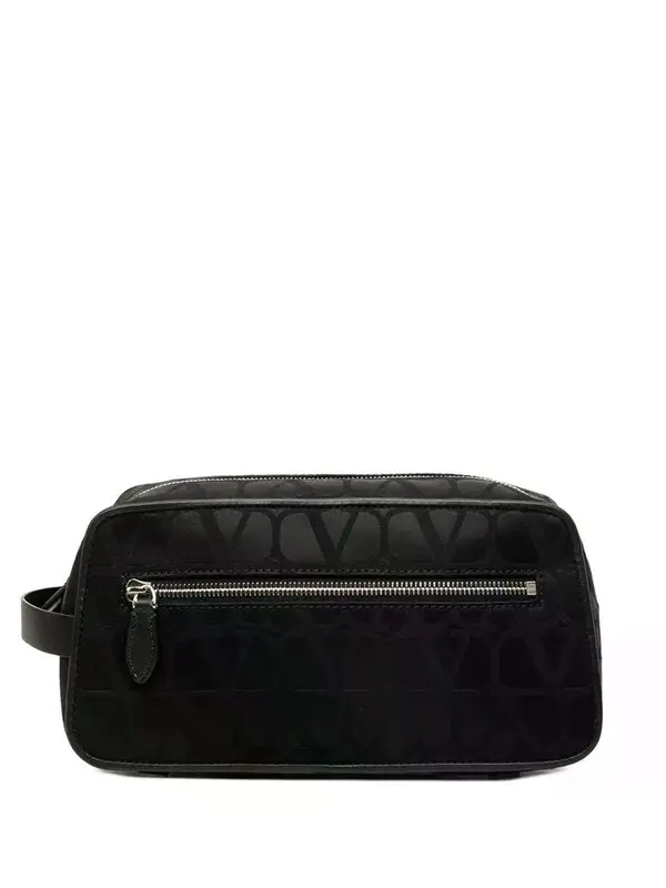 Valentino Garavani 2018-2026 Toile Iconographe Wash Bag Clutch Bag - Black