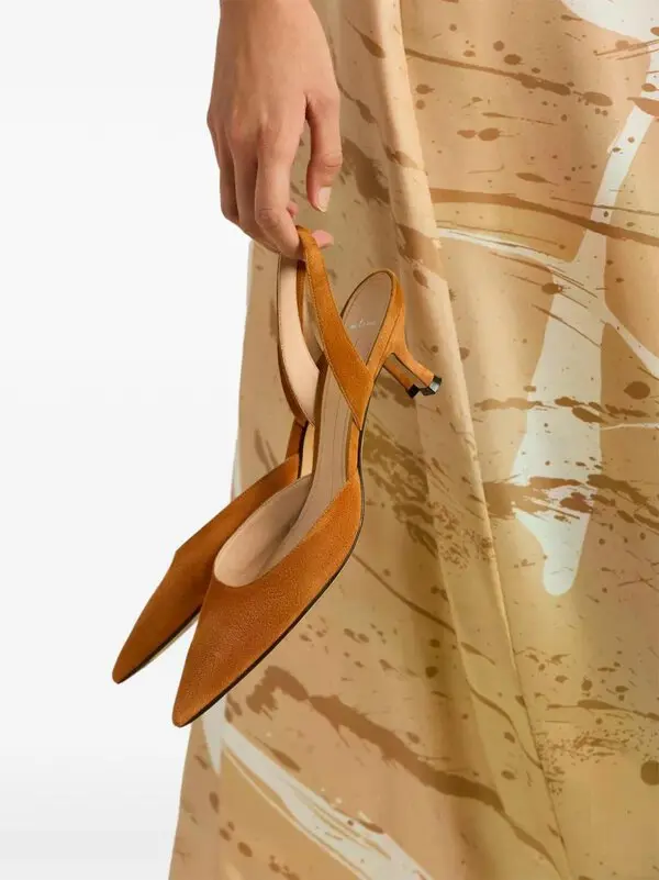 Kiton Suede Slingback Court Pumps