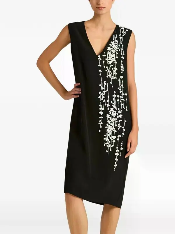 Kiton Hand-embroidered Sleeveless Midi Dress