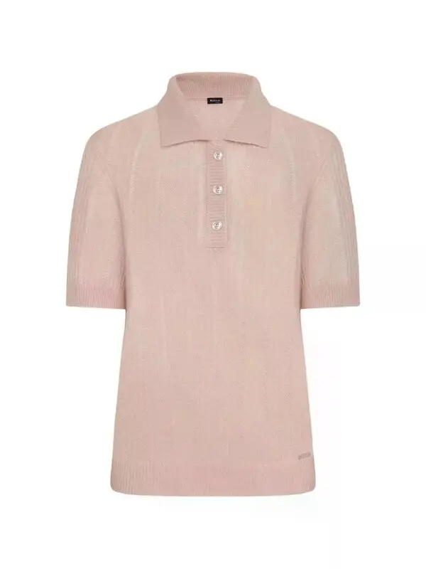 Kiton Perforated Short-sleeve Polo Shirt - Pink