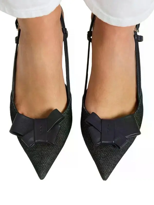 Kiton Bow-detail Slingback Pumps