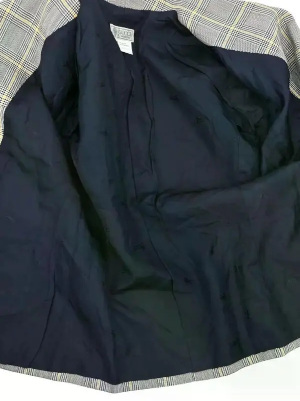 Gucci Single-breasted Check Jacket - Grey