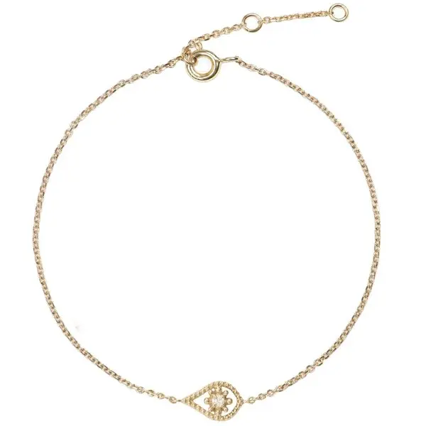 ZOHREH Neutrals Diamond Paisley Teardrop Bracelet 9k - Gold