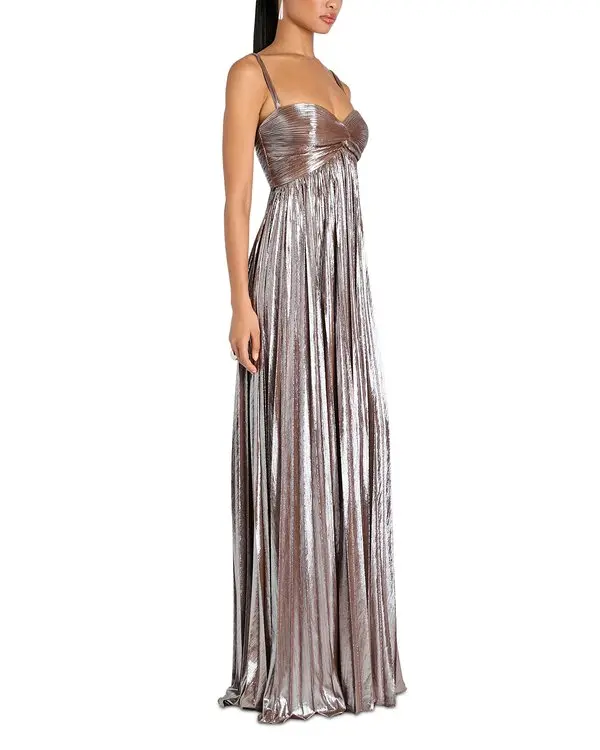 Retrofete Veria Sweetheart Sleeveless Metallic Dress