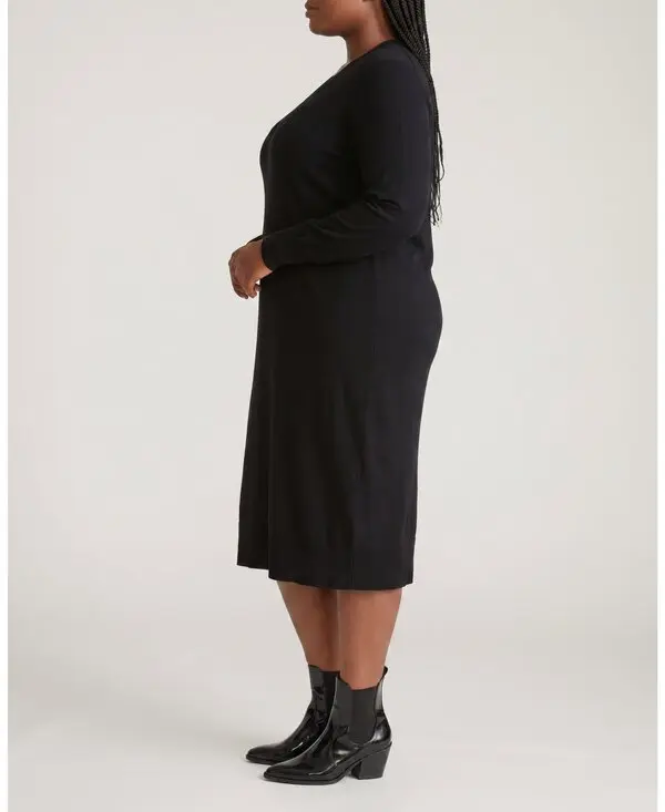 Universal Standard Plus Savvy Fine Knit Everyday Sweater Dress - Black