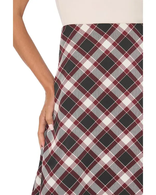 CECE DUPRAZ Plaid Bias Cut Midi Skirt
