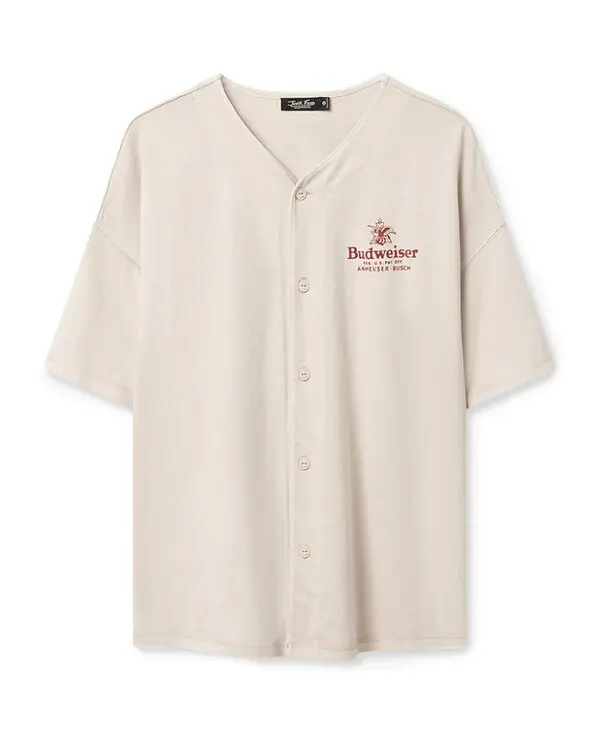 Junk Food Clothing Budweiser Baseball Jersey - Birch