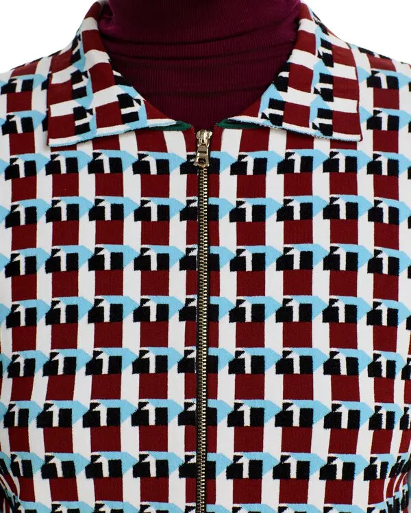 ZANKOV Sauve Cropped Geometric Zip Cardigan