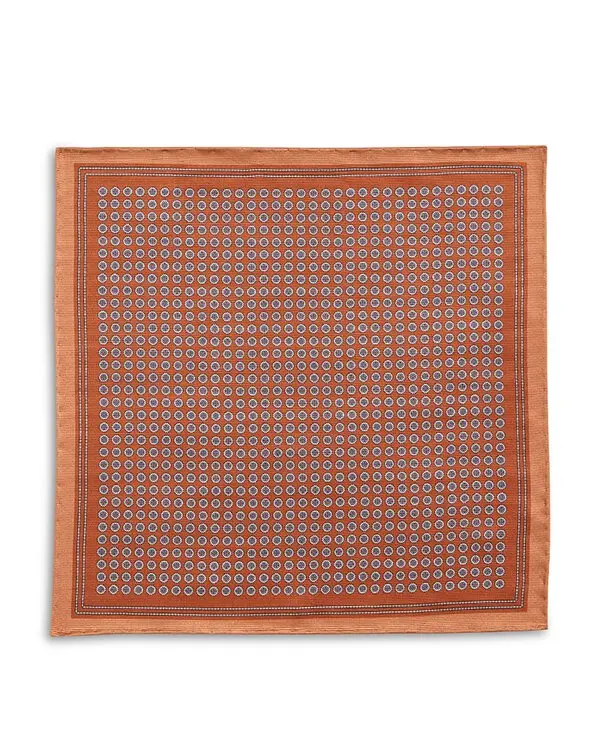 David Donahue Flower Silk Pocket Square - Pumpkin