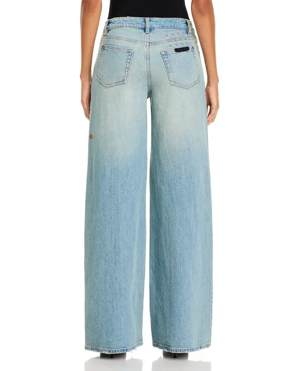 Ksubi Dropout High Rise Baggy Wide Leg Jeans In Traveller Blue