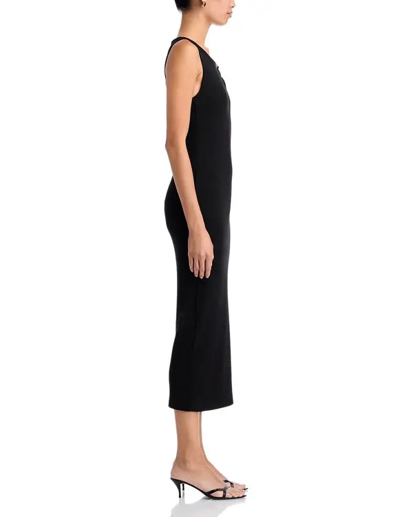 Veronica Beard Jesmira Stretch Cotton Embellished Asymmetric Midi Dress