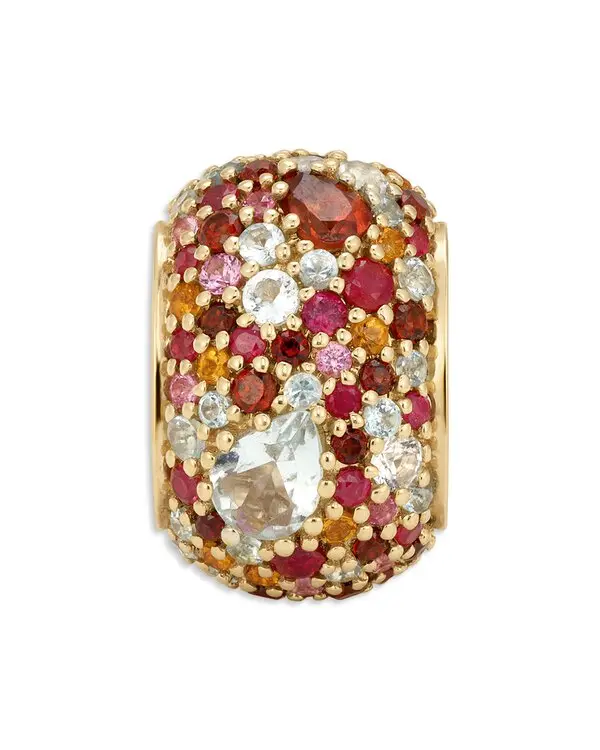 Adina Reyter 14k Yellow Multi Gemstone Crown Jewels Big Bead Pendant