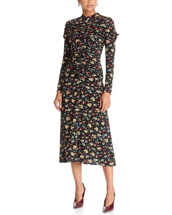 Sea Kaiya Printed Floral Ruffle Midi Dress