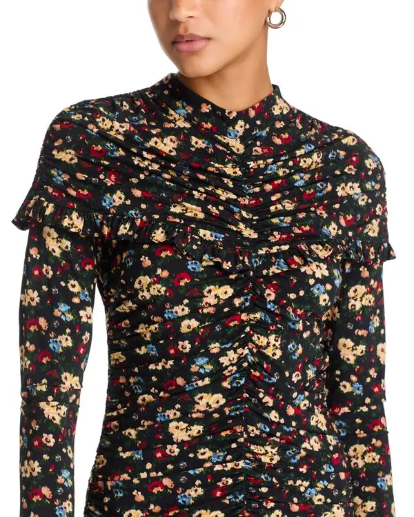 Sea Kaiya Printed Floral Ruffle Midi Dress