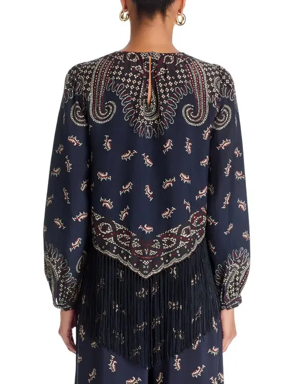 Sea Ellery Printed Fringe Top